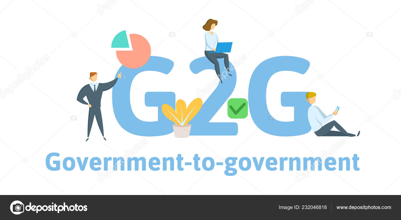 G2G, Government to Government. Concept with keywords, letters, and ...