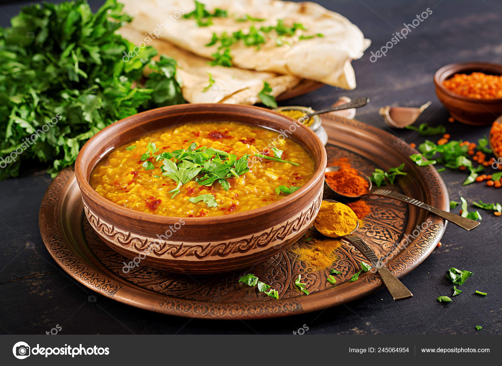Indian Dal Traditional Indian Soup Lentils Indian Dhal Spicy Curry ...