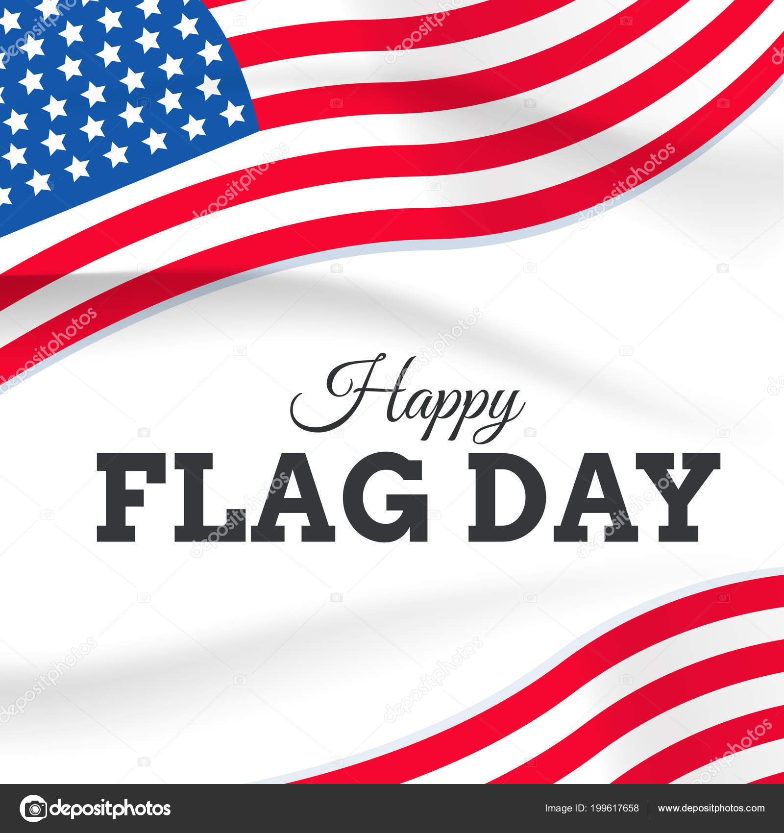 Flag Day Usa Flag Vector White Background Banner Graphic Stock Vector ...