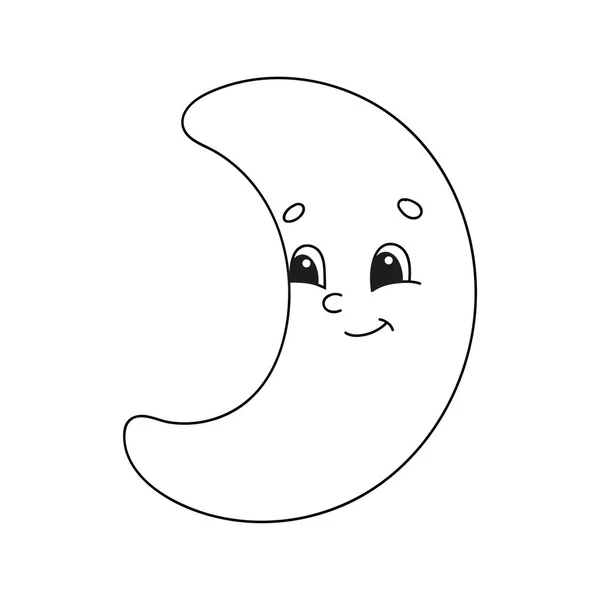 Coloring Page Outline Of A Happy Crescent Moon — Stock Photo © HitToon ...