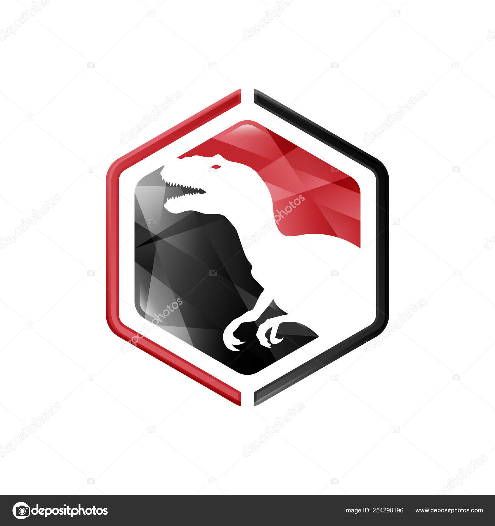 Rex Dinosaurs Animals Negative Space Style Design Vector Image ⬇ Vector ...