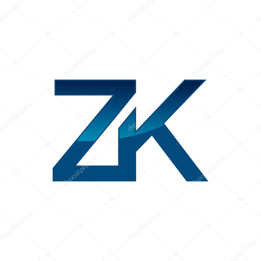 Plantilla Inicial De Diseño Del Logotipo De La Letra Zk Letra Z Y K O