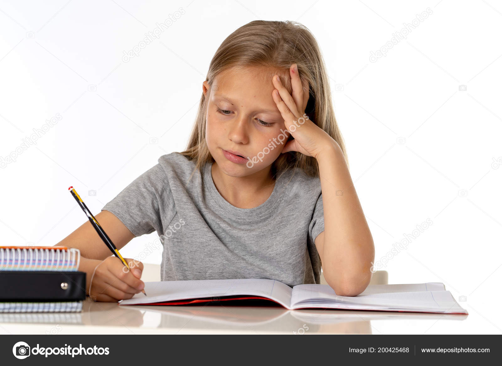 Sad Elementary Student