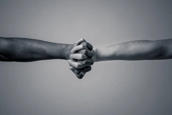 Black African American Race Male White Caucasian Woman Hands Giving