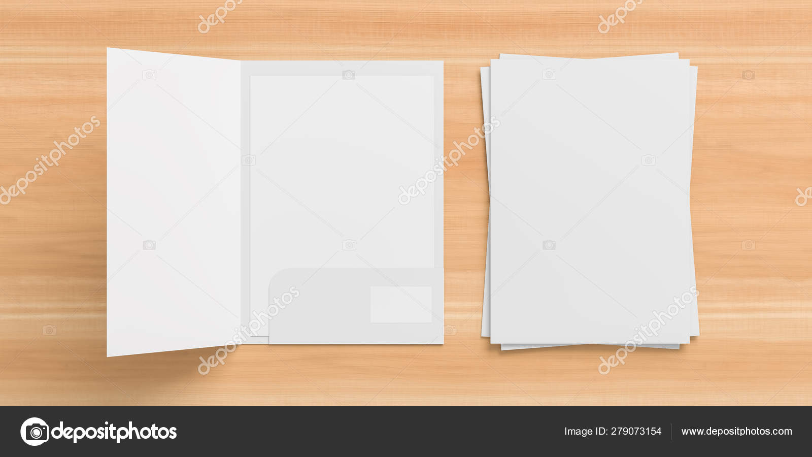 Blank white reinforced A4 size single pocket folder mock up isol Stock ...