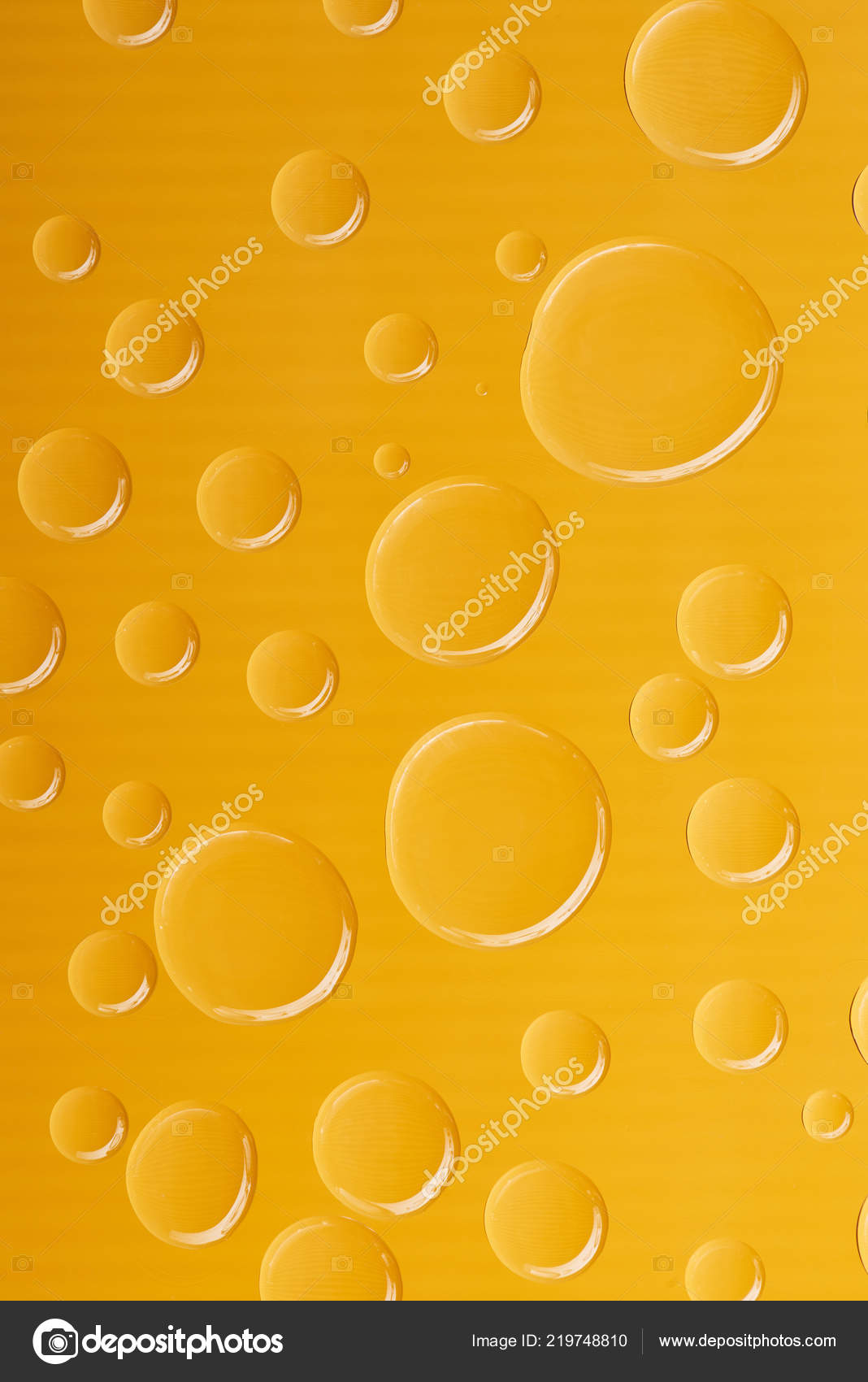 Beautiful Calm Clean Water Drops Bright Yellow Background — Free Stock ...