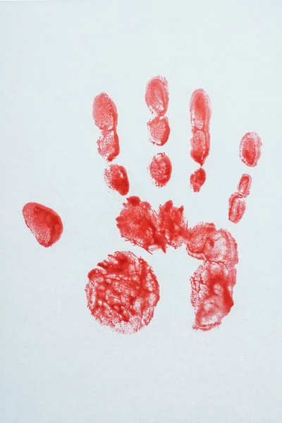 Top View Blood Print Made Hand White Surface — Free Stock Photo ...