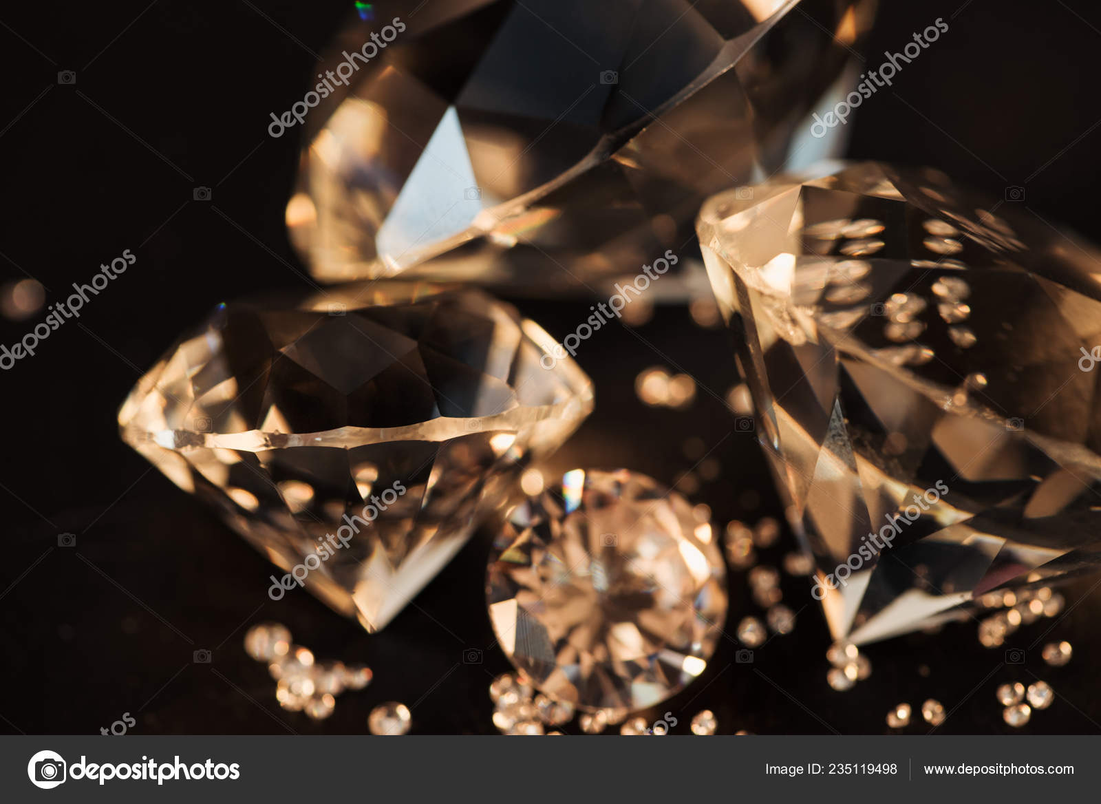 Close Pure Golden Diamonds Isolated Black Stock Photo by ©VadimVasenin ...