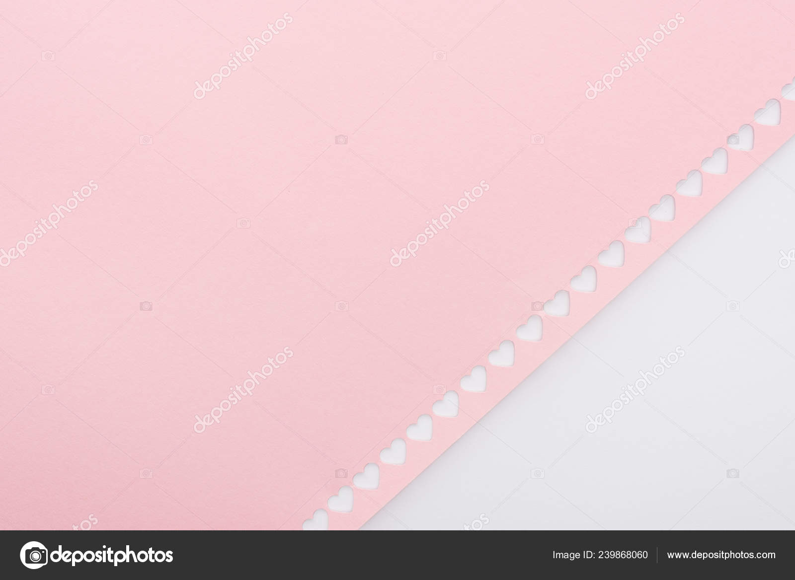 Background Cut Out Hearts Row Pink Paper Isolated White — Stock Photo ...