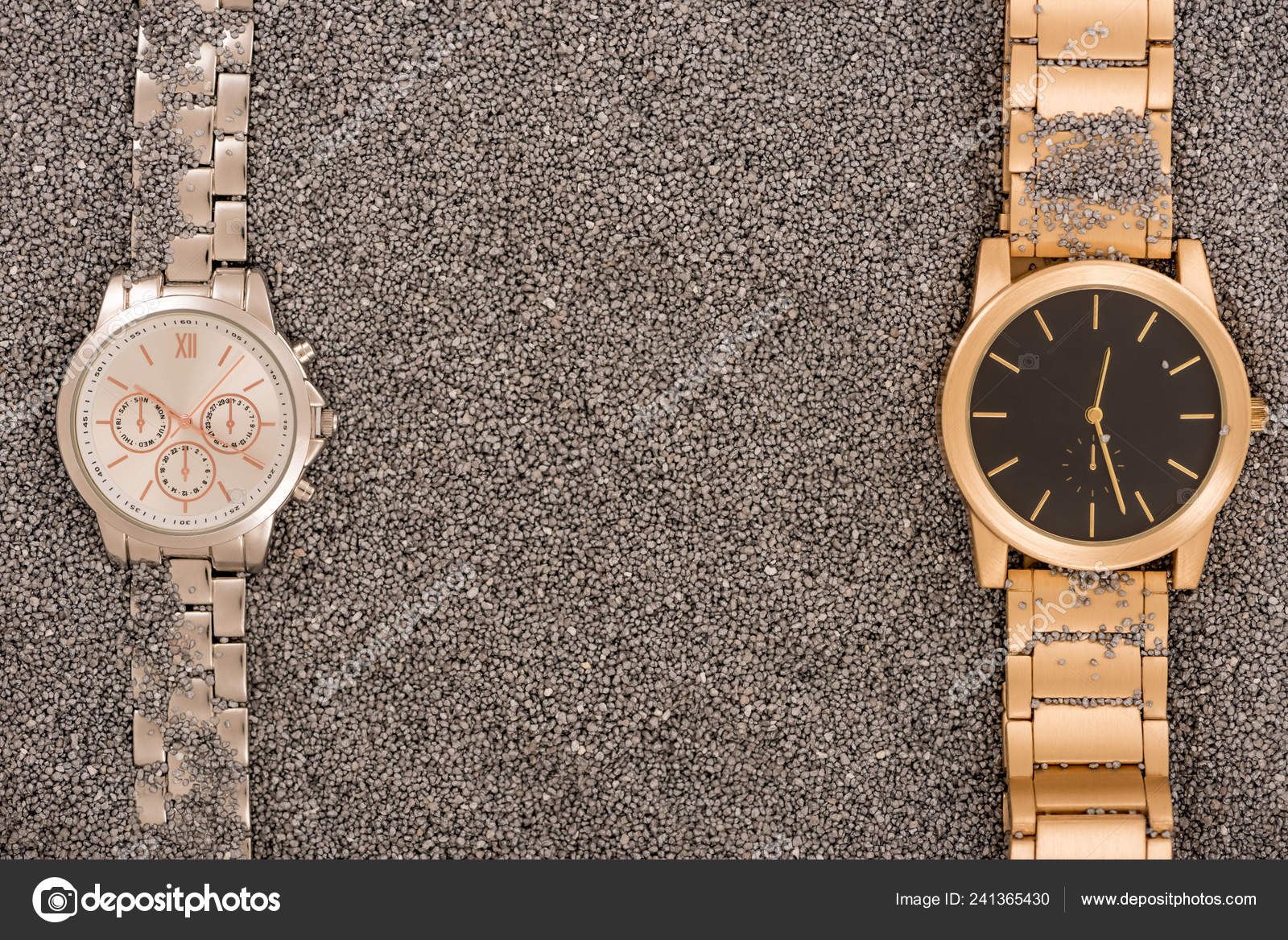 Top View Luxury Watches Lying Golden Sand Stock Photo by ©VadimVasenin ...