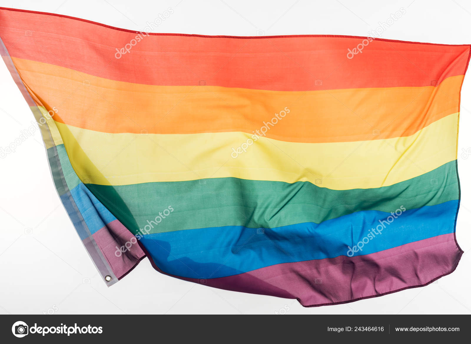 Waving Lgbt Rainbow Flag Isolated White — Stock Photo © VadimVasenin ...