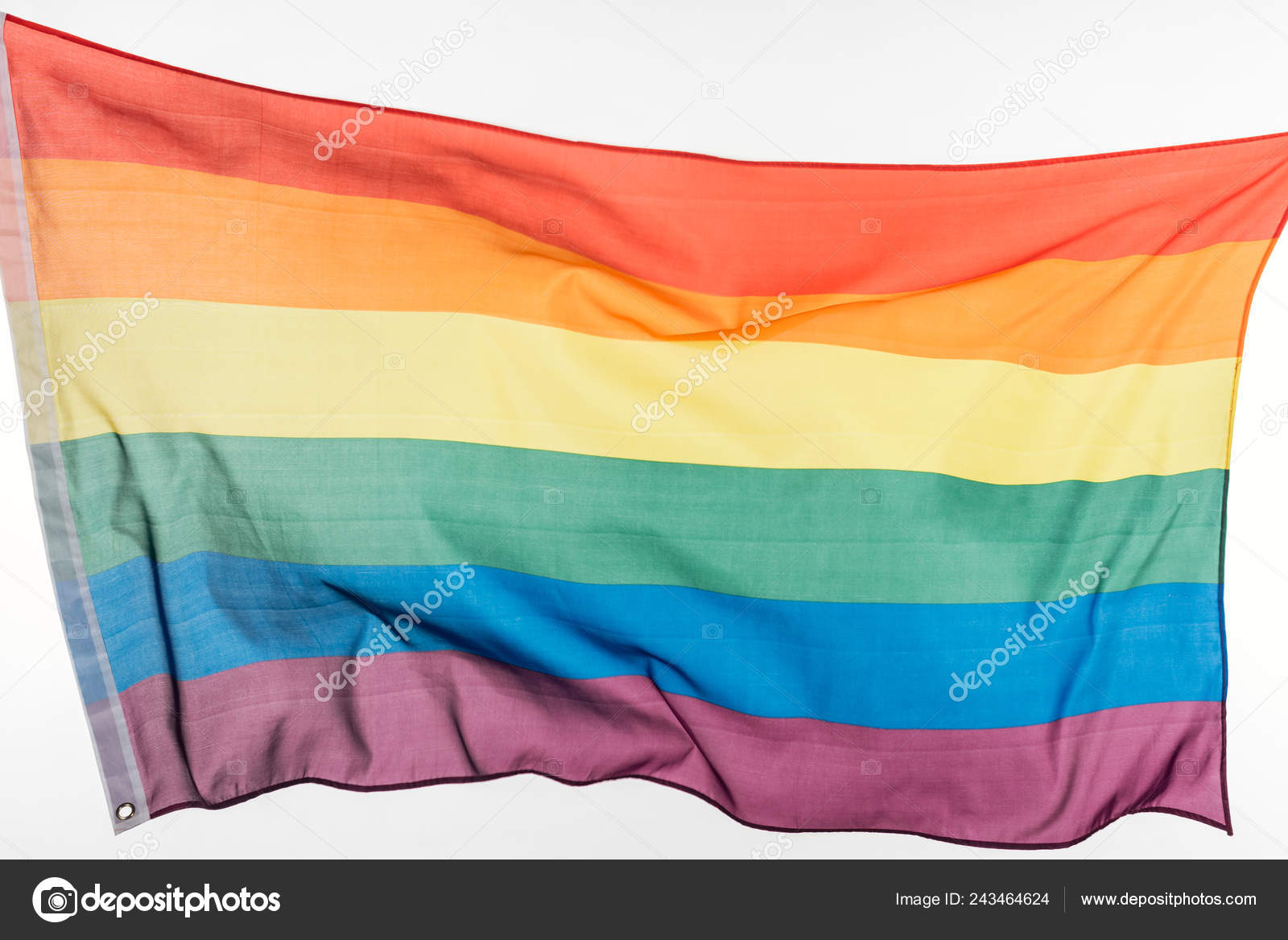 Lgbt Orgullo Arco Iris Bandera Aislada Blanco Fotografía De Stock