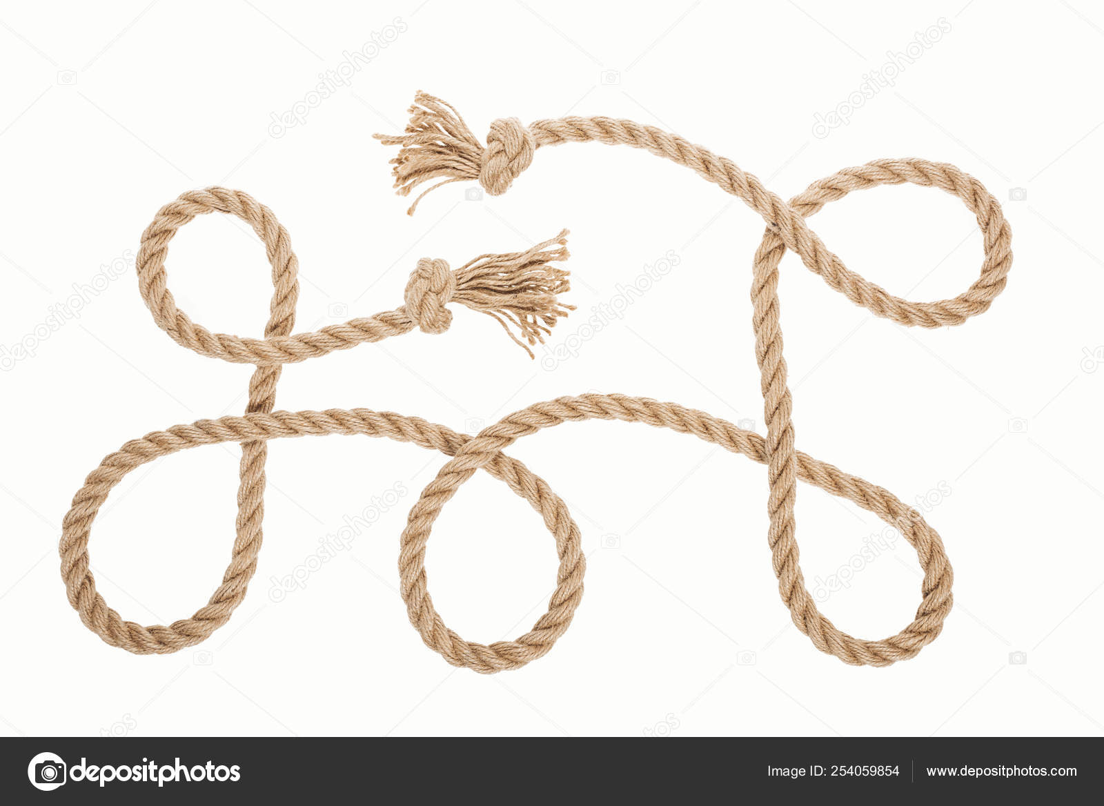 Long Brown Rope Knots Curls Isolated White Stock Photo by ©VadimVasenin ...