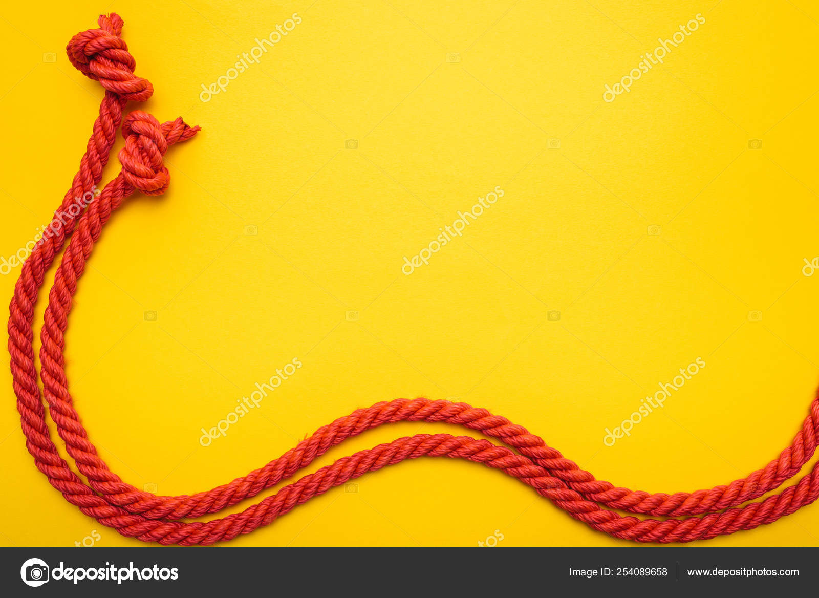 Red Waved Ropes Knots Isolated Orange — Stock Photo © VadimVasenin ...