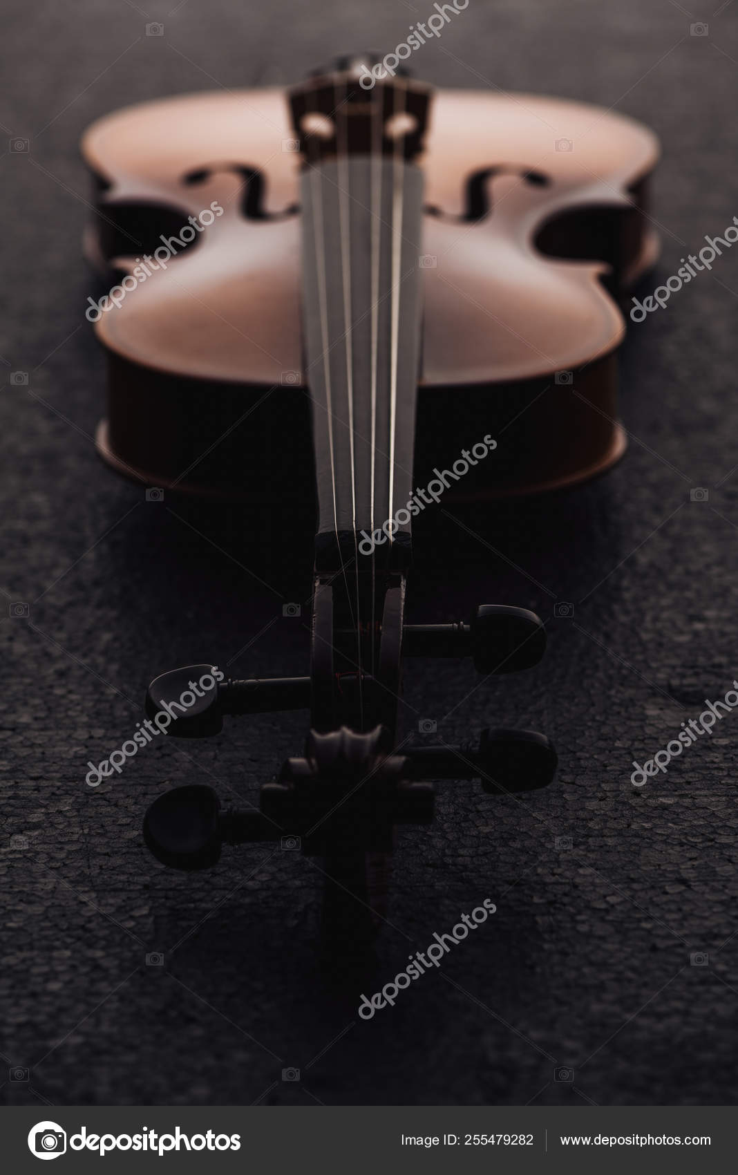 Close Strings Cello Darkness Grey Textured Surface — Stock Photo ...