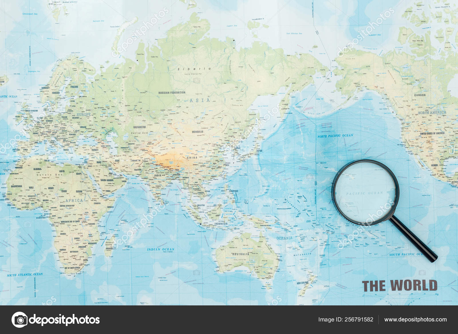 Top View Magnifying Glass World Map Stock Photo by ©VadimVasenin 256791582