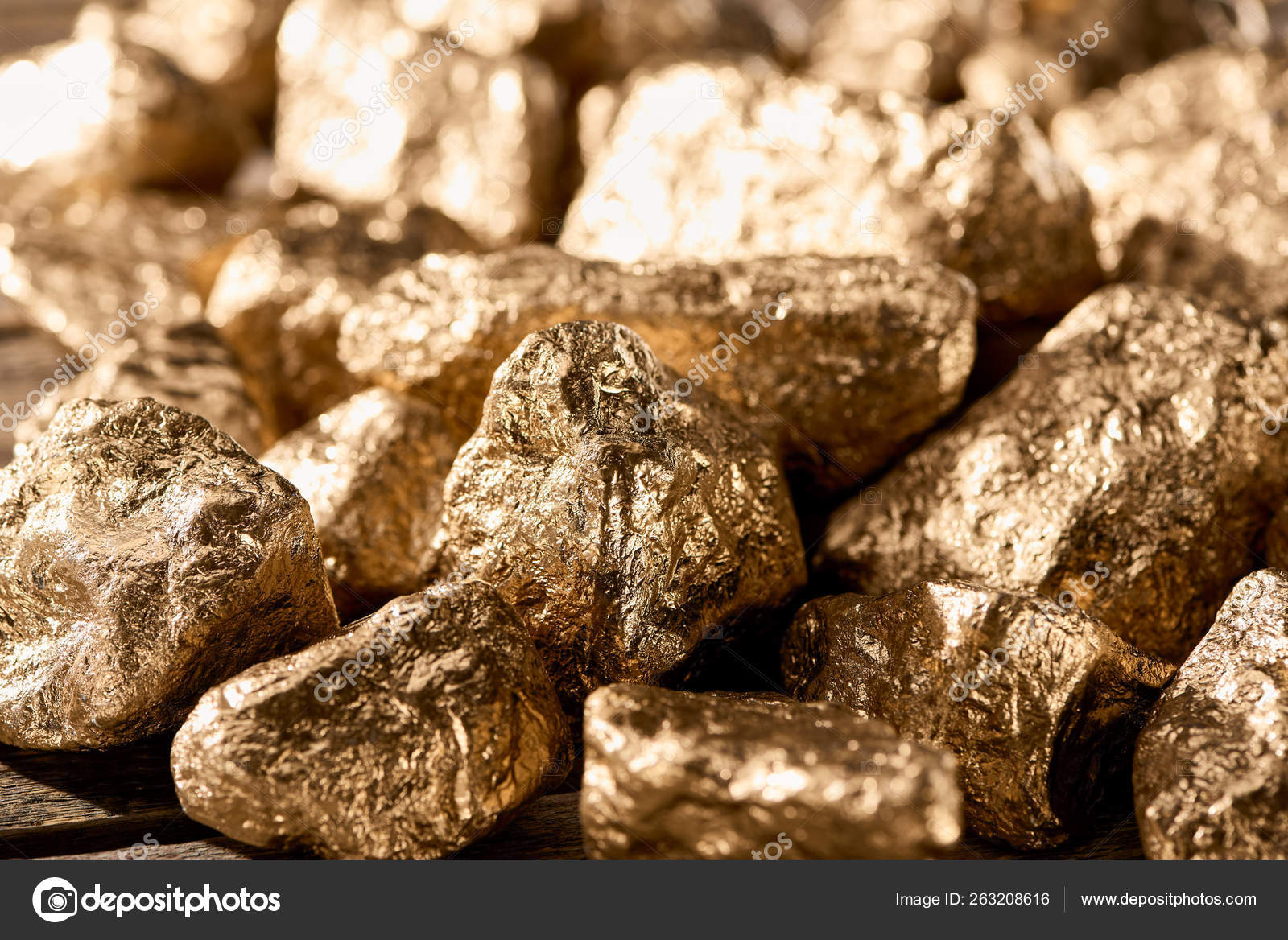 Close View Gold Textured Stones Shining Sunlight — Stock Photo ...
