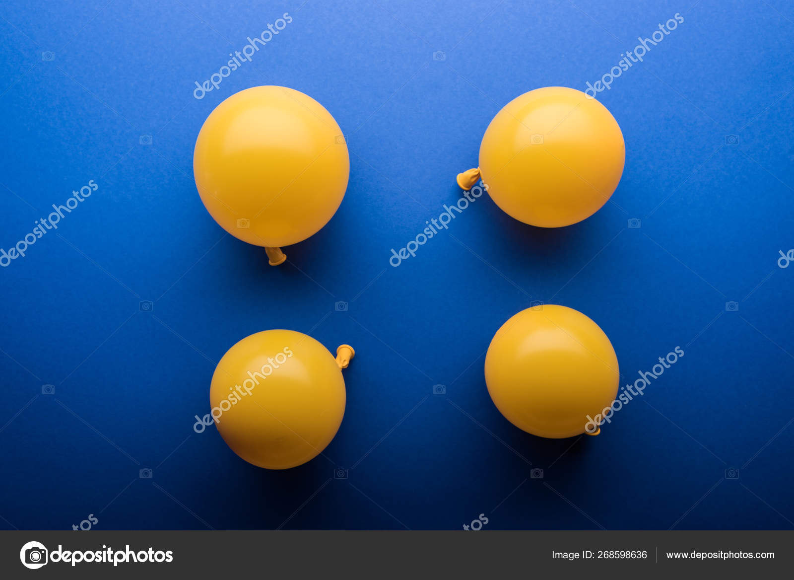 Top View Yellow Balloons Blue Background Stock Photo by ©VadimVasenin ...