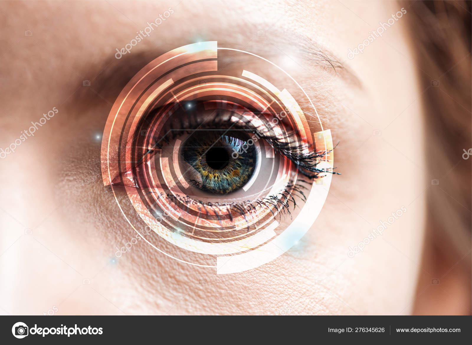 Close View Human Eye Data Illustration Robotic Concept — Stock Photo ...