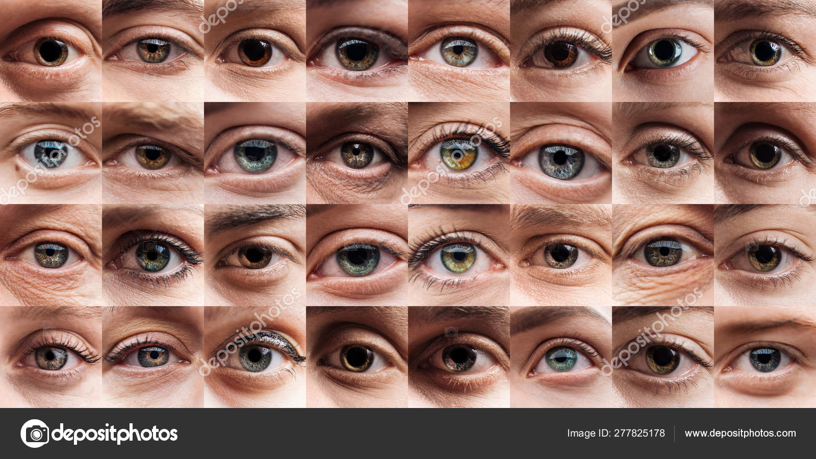 Collage Human Beautiful Eyes Different Colors — Stock Photo ...