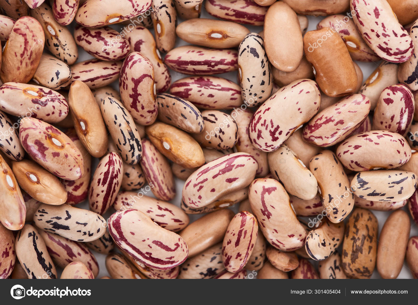 Vista Superior Frijoles Pinto Orgánicos Sin Cocer: fotografía de stock ...