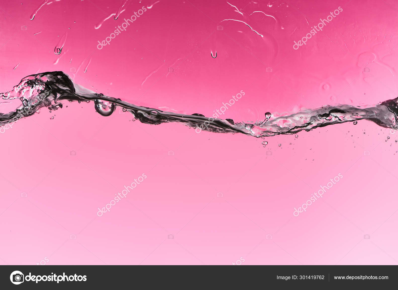 Wavy Fresh Water Pink Background Drops Bubbles — Stock Photo ...
