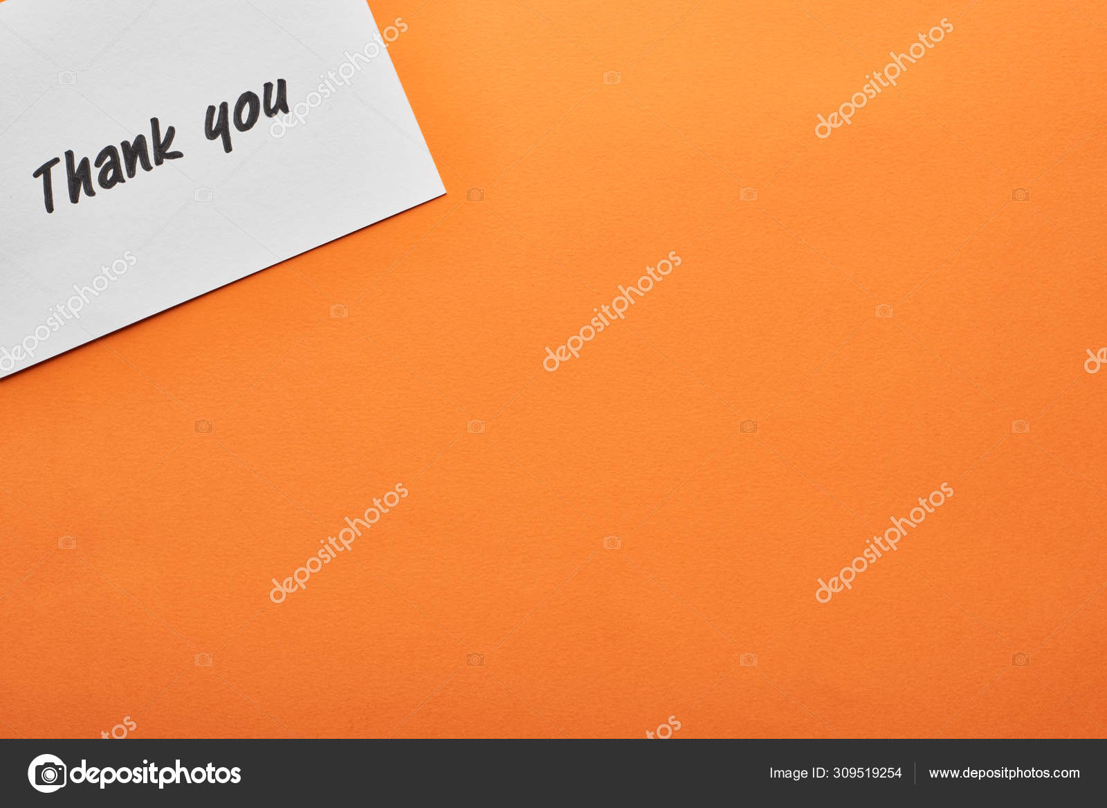 Top View Thank You Card Orange Background — Stock Photo © VadimVasenin ...