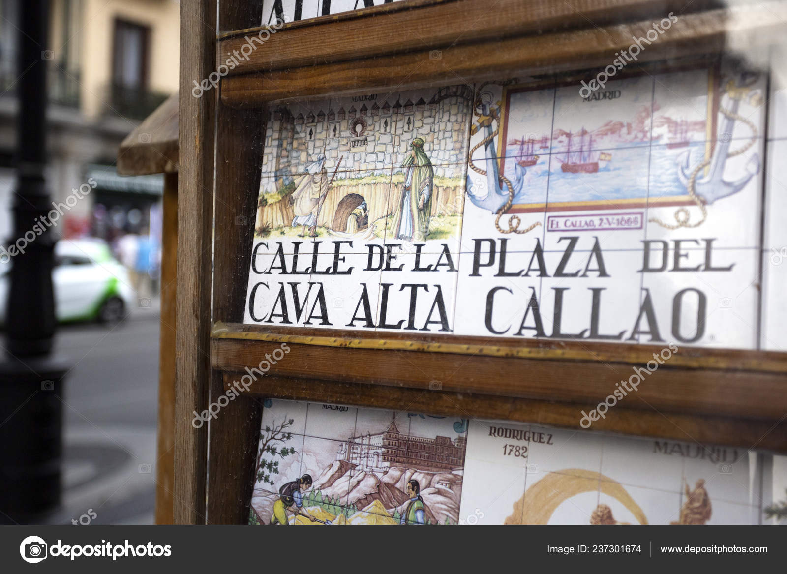 Souvenir Showcase Old Traditional Tile Street Signs Madrid Spain Sight ...