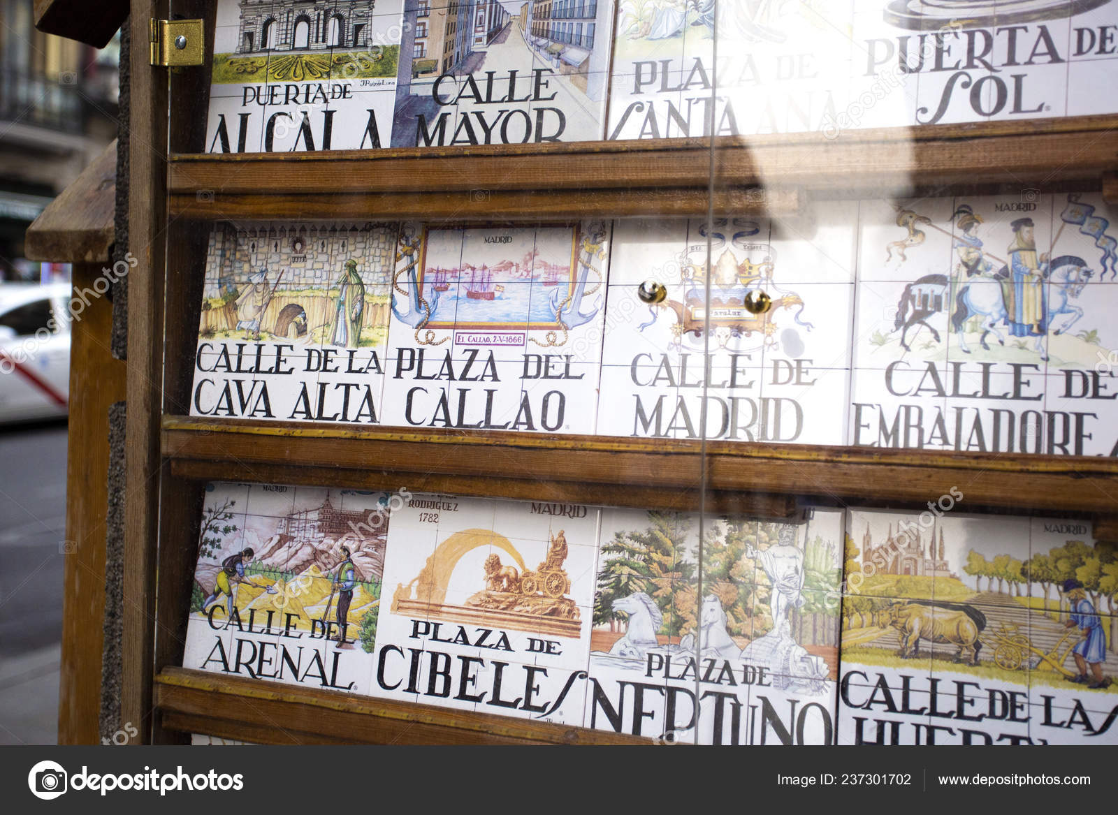Souvenir Showcase Old Traditional Tile Street Signs Madrid Spain Sight ...