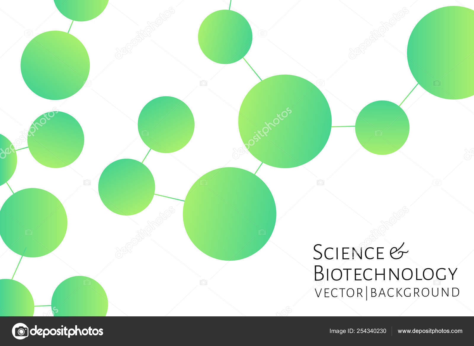 Modern background with green chemical bonds, molecules pattern. Stock ...
