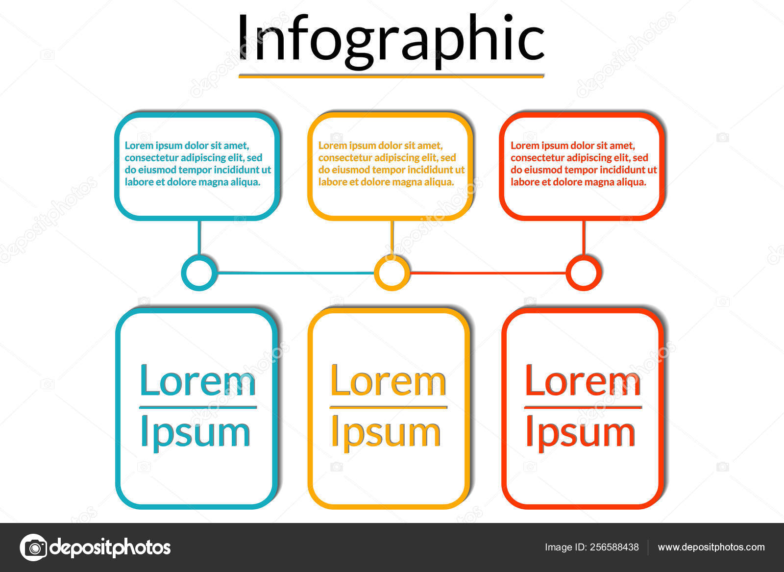 Bright Infographic data visualization template with 3 options (s Stock ...