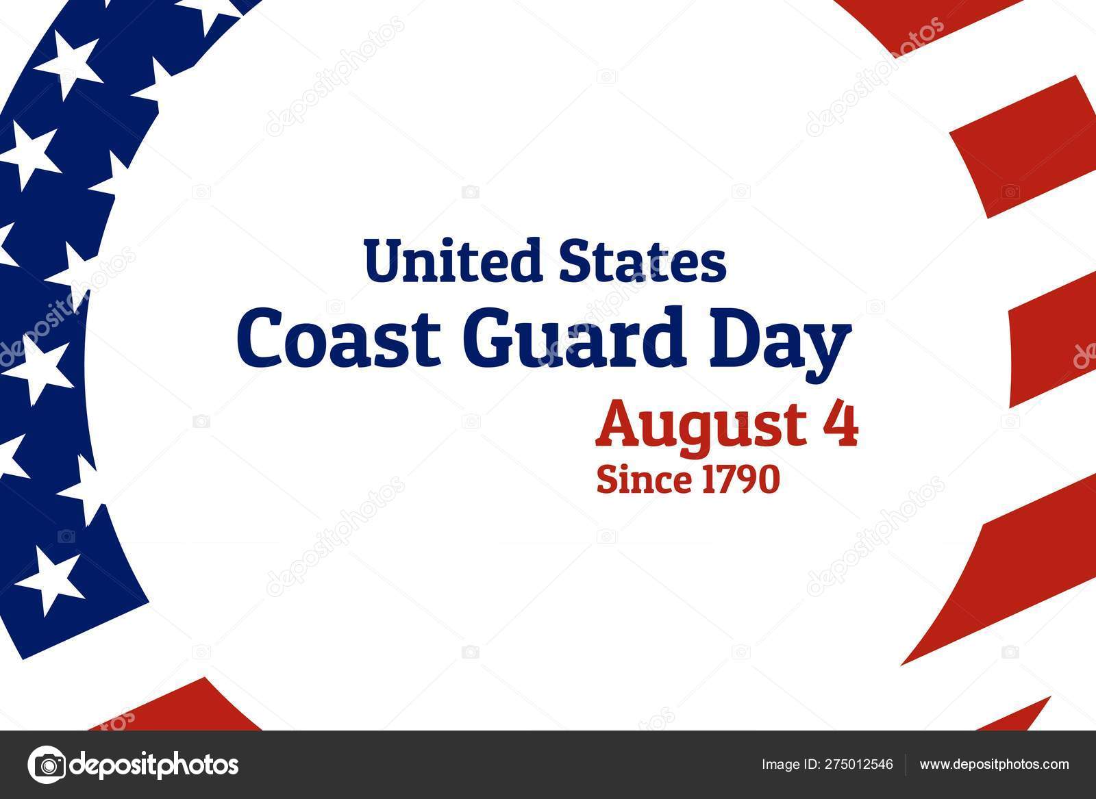 Coast Guard Day holiday background with national flag of the United ...