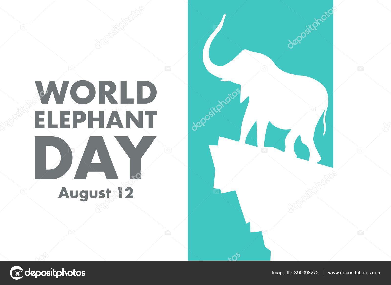World Elephant Day. August 12.Holiday concept. Template for background ...