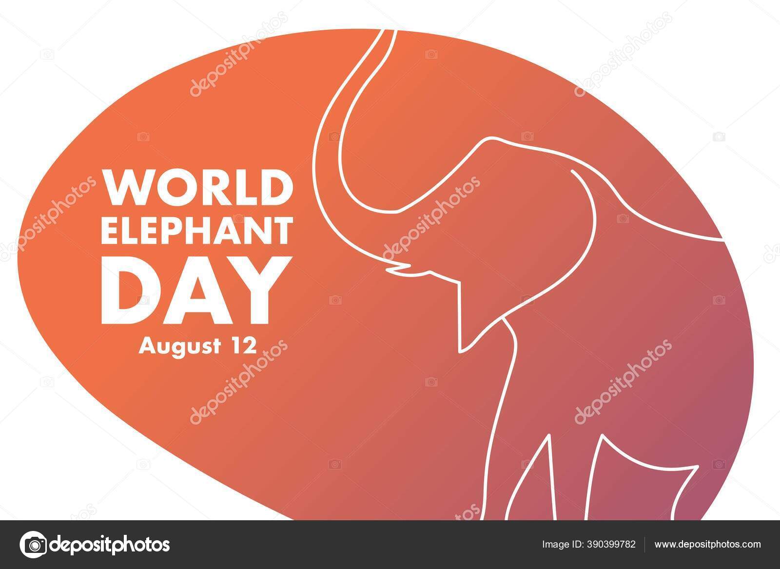 World Elephant Day. August 12.Holiday concept. Template for background ...