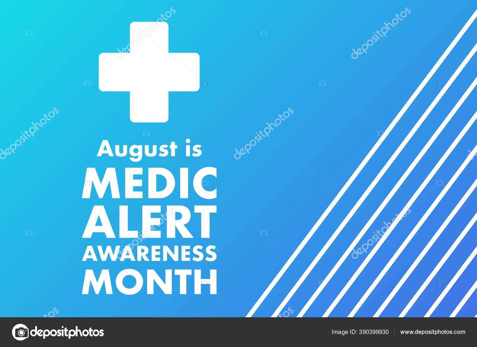 August is Medic Alert Awareness Month. Holiday concept. Template for ...