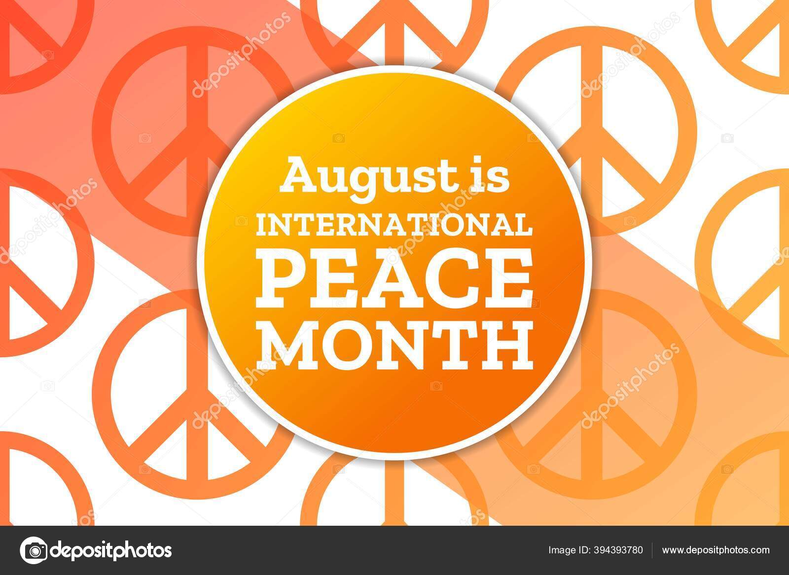 August International Peace Month Holiday Concept Template Background ...