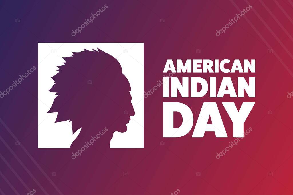 Día de los indios americanos. Concepto de vacaciones. Plantilla para ...