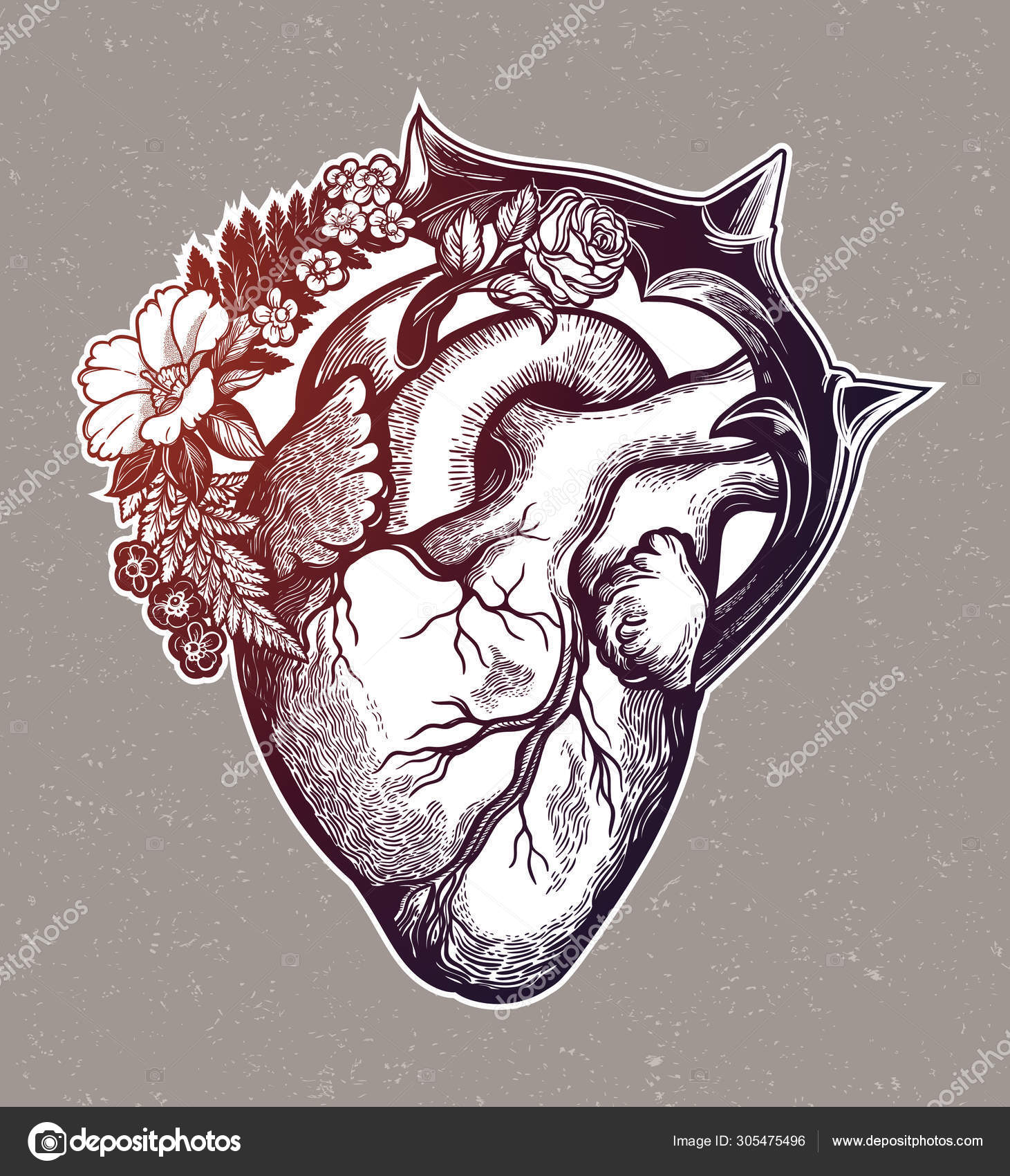 Gothic Heart Drawings