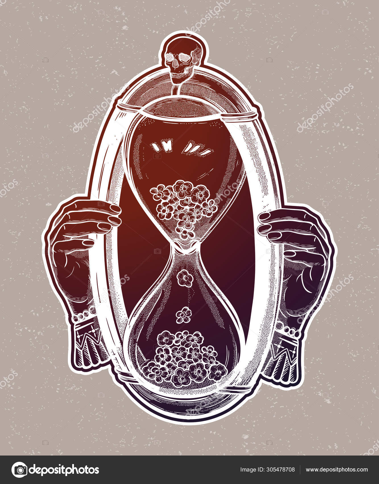 Ornate Hourglass Drawing