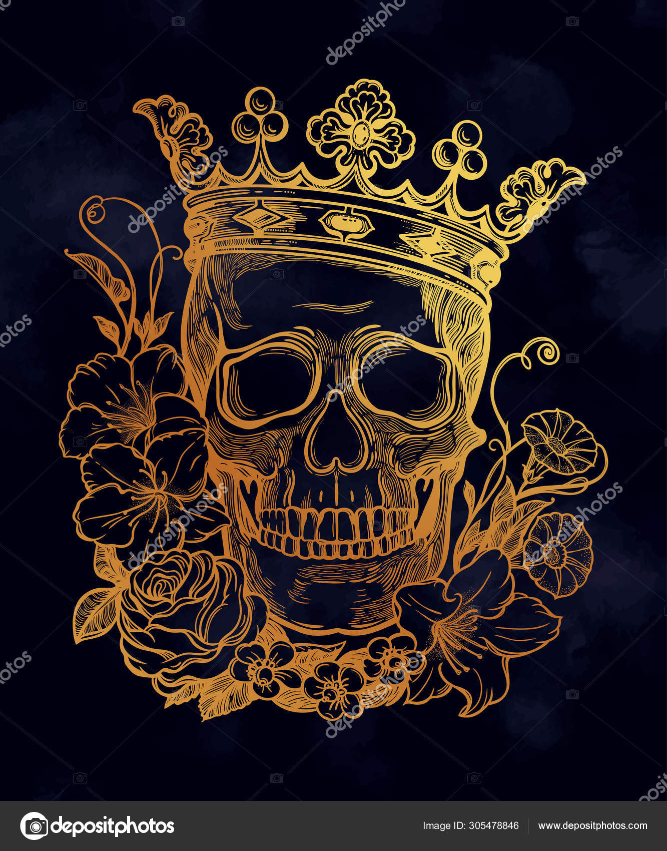 Skull Wearing Crown