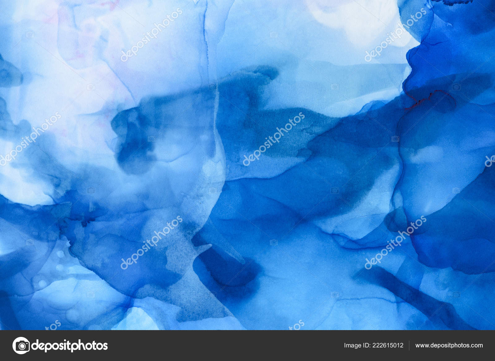 Blue Light Blue Splashes Alcohol Ink Abstract Background Stock Photo by ...