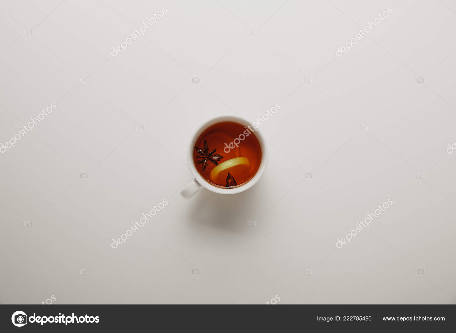 Top View Cup Hot Tea White Background — Free Stock Photo ...