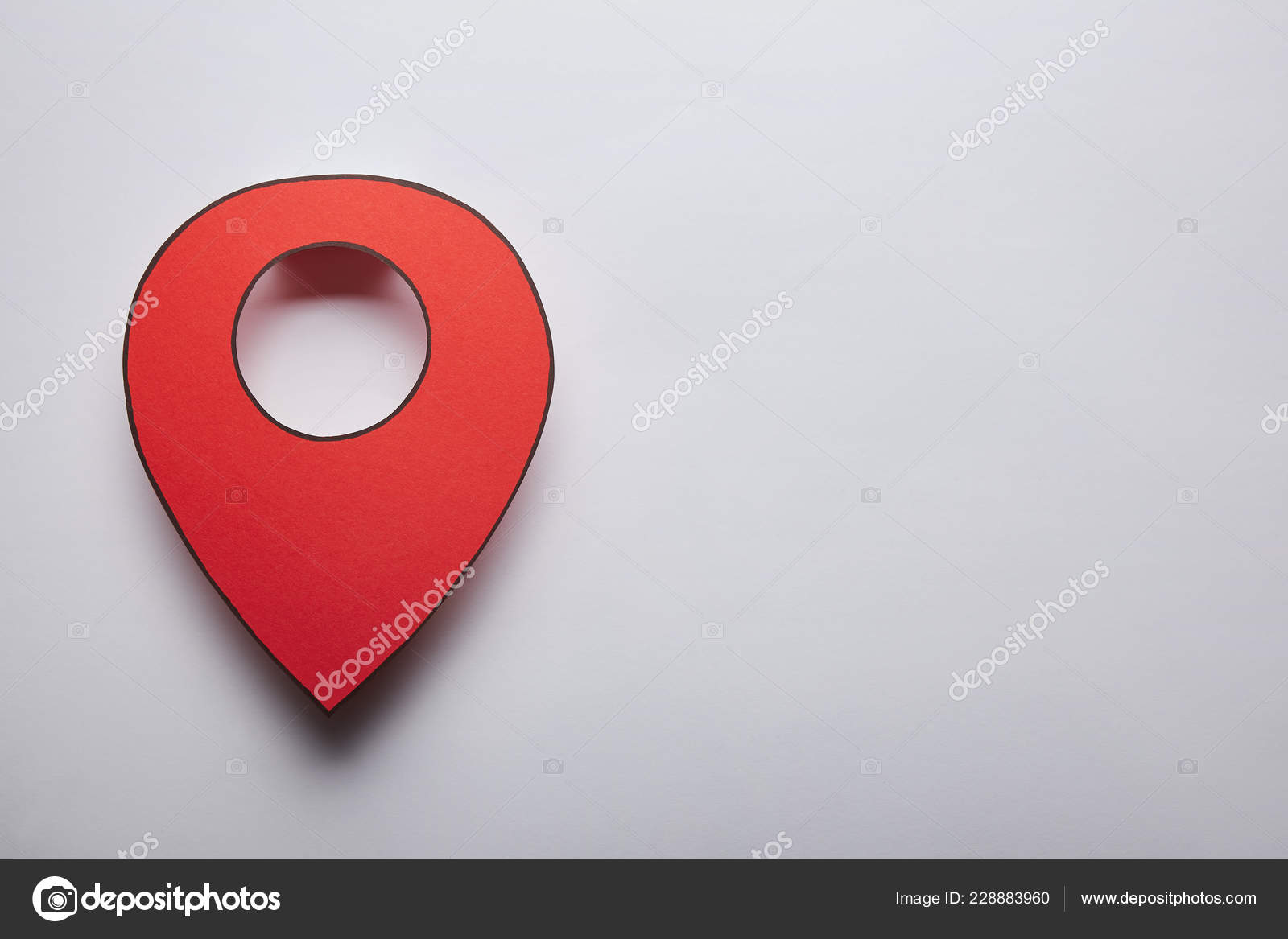 Red Geolocation Icon Grey Background — Stock Photo © AntonMatyukha ...