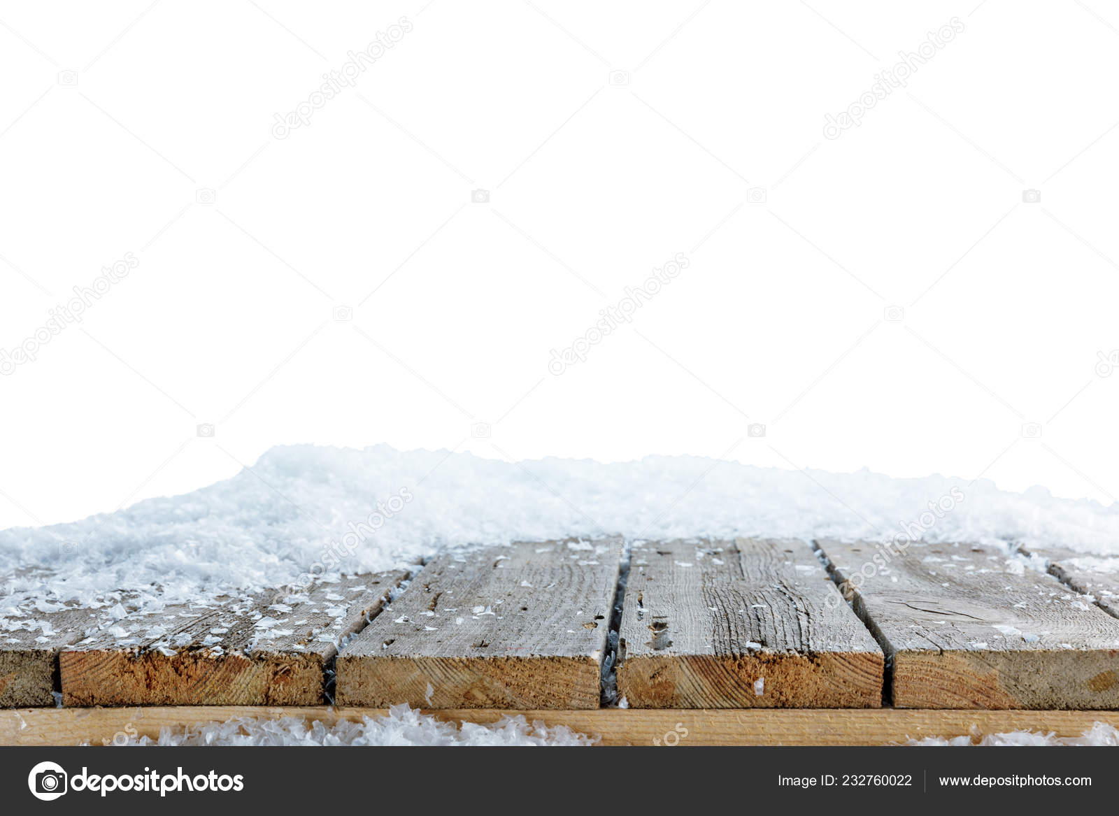 Striped Wooden Rustic Material Covered Snow White — Stock Photo ...