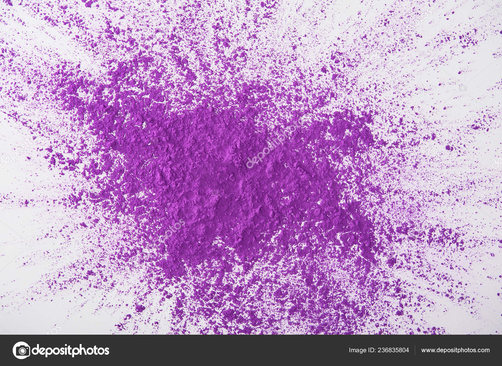Top View Explosion Purple Holi Powder White Background Stock Photo by ...