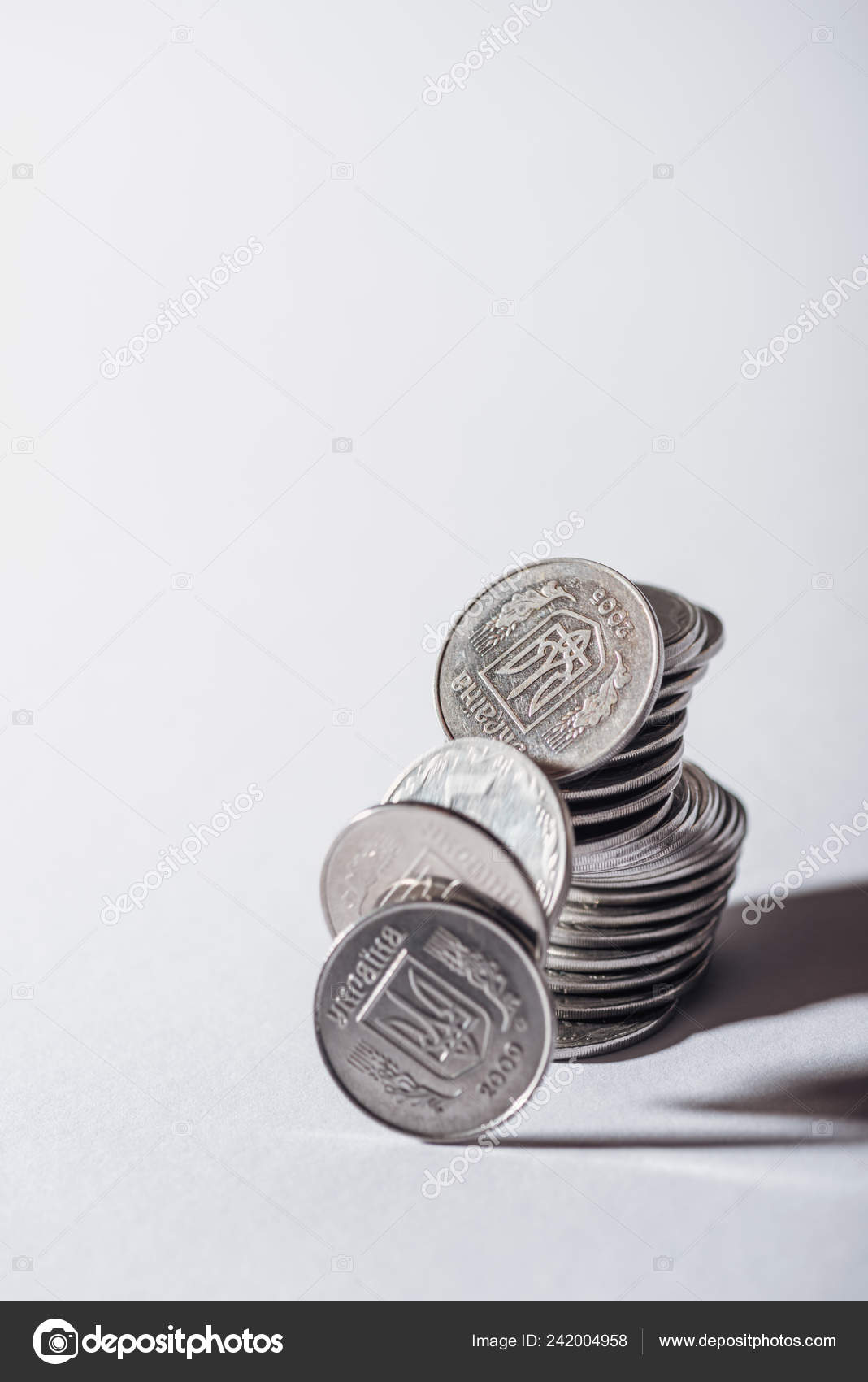 Stack Of Coins In Grey