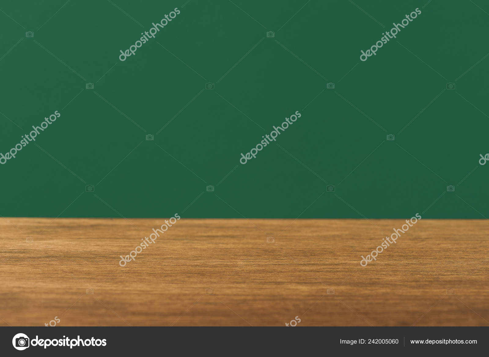 Empty Wooden Table Green Background Copy Space Stock Photo by ...