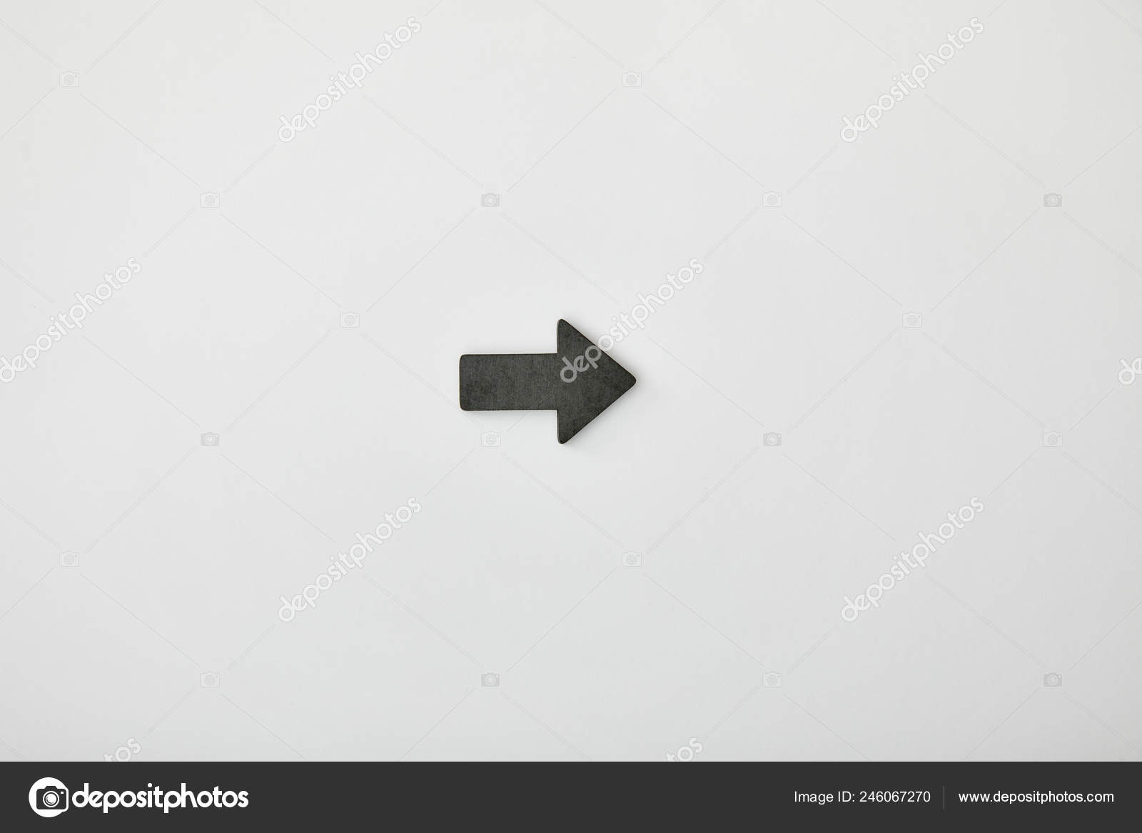 Top View Black Horizontal Pointer Grey Background Stock Photo by ...
