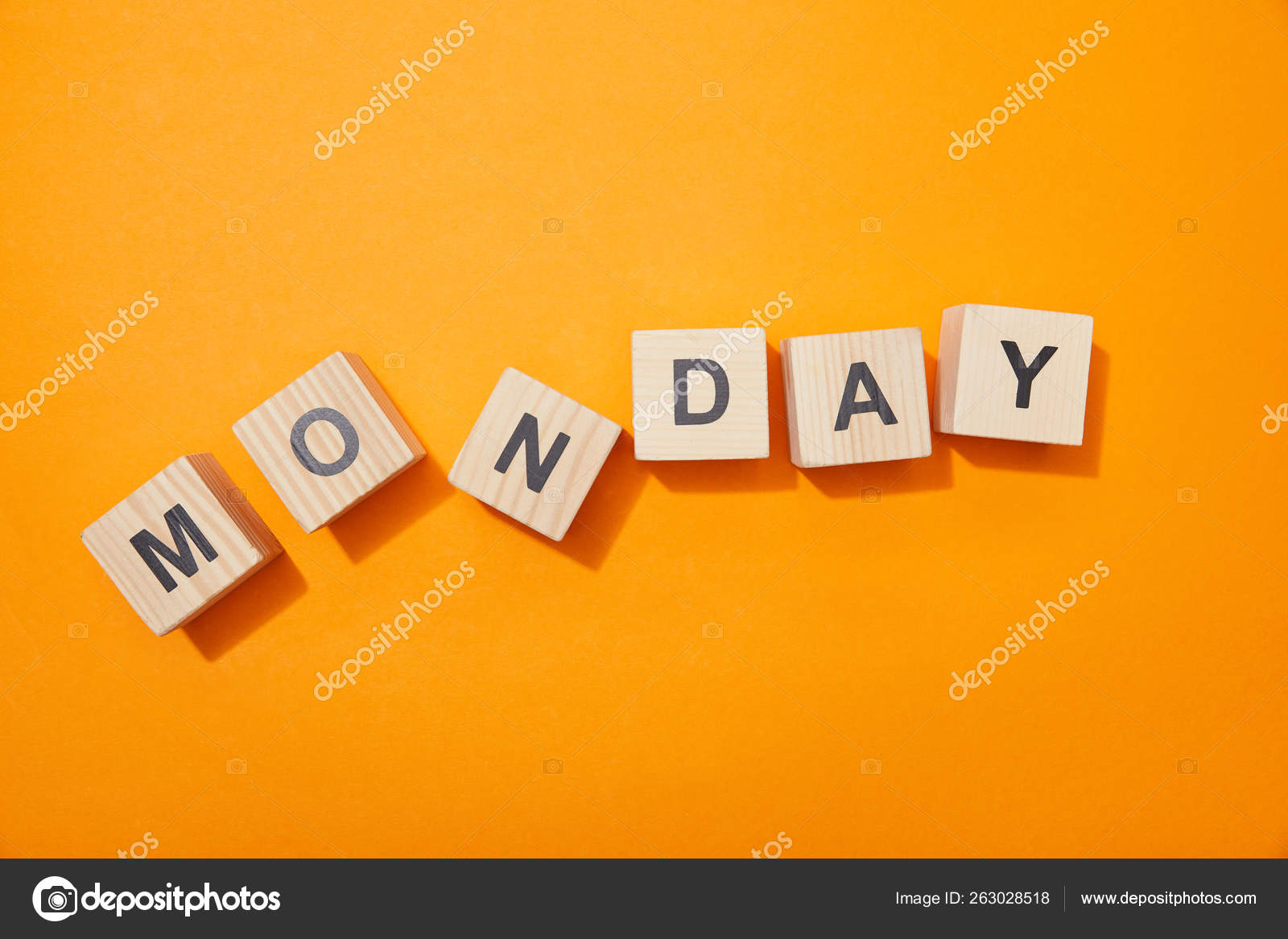 Top View Wooden Blocks Letters Orange Surface — Stock Photo ...