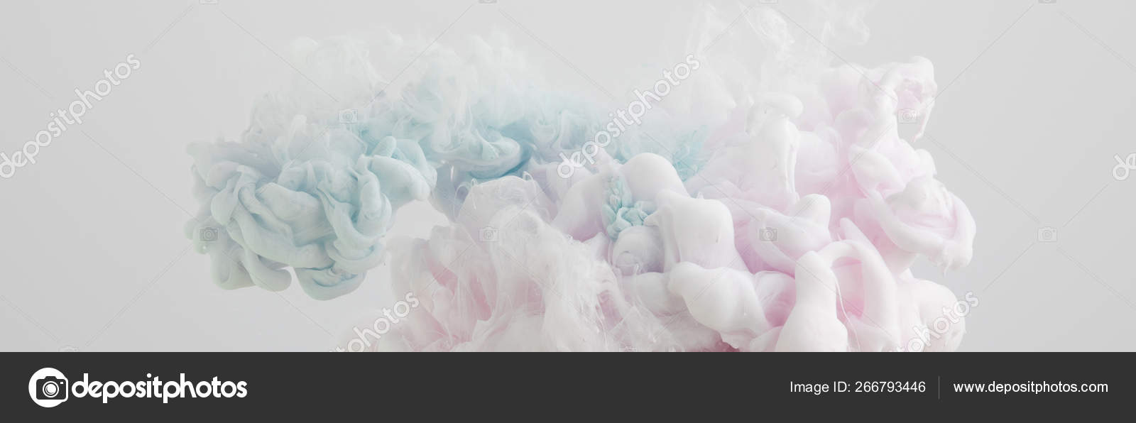 Close View Light Pink Light Blue Paint Mixing Isolated Grey — Stock ...